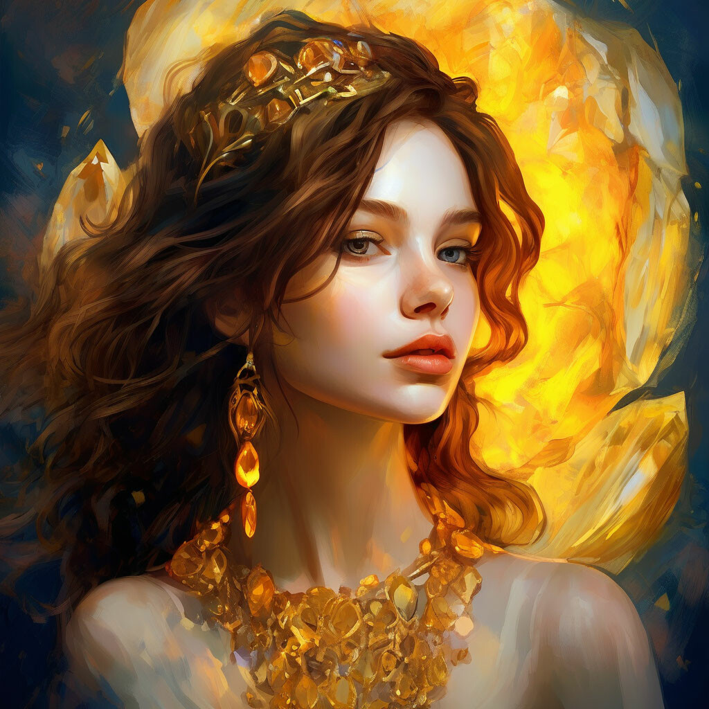 "A girl with citrine is a picture in …" — image created in Shedevrum