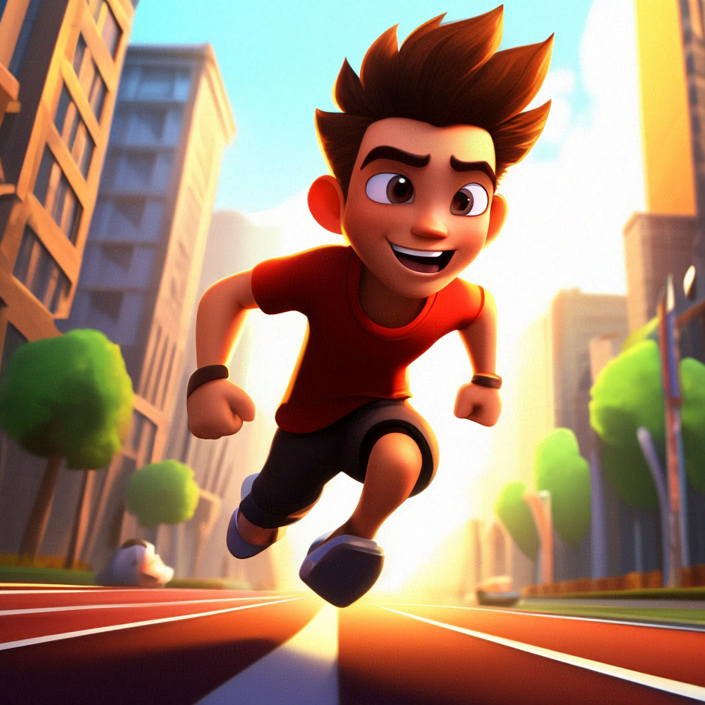 "Run cartoon style" — imagen creada en Shedevrum
