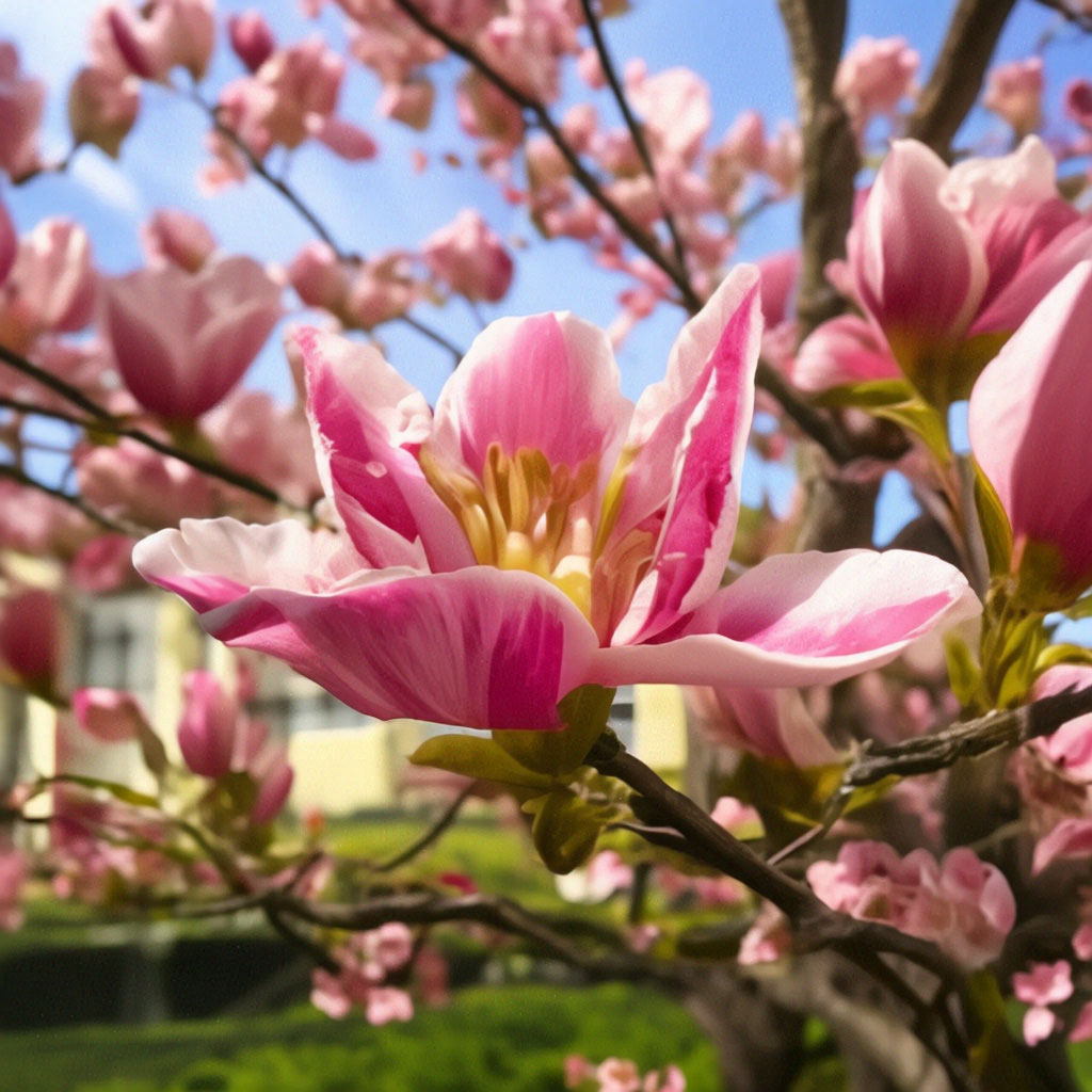 "Tulip tree in bloom, realistic, aesthetically pleasing, beautiful ...