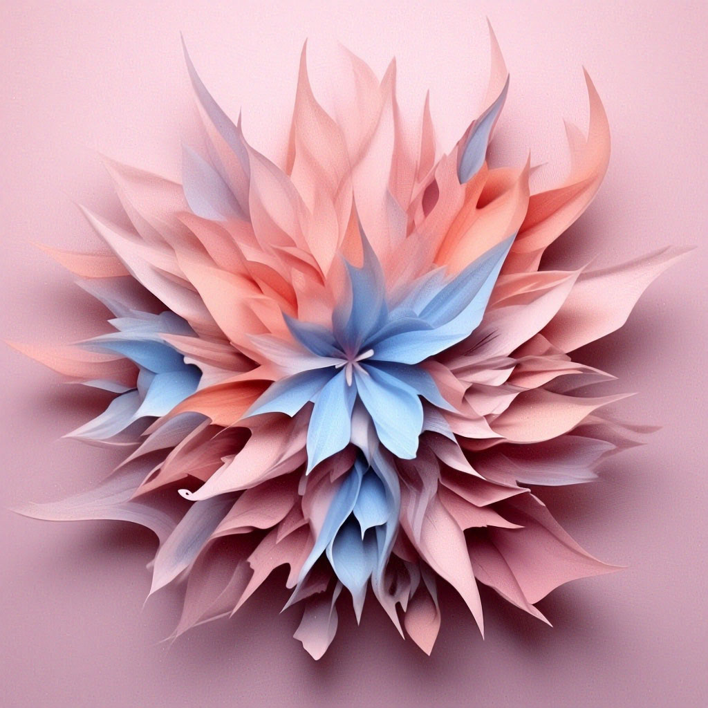 "Fractal tenderness through paper, minimalism, pastel colors" — image ...