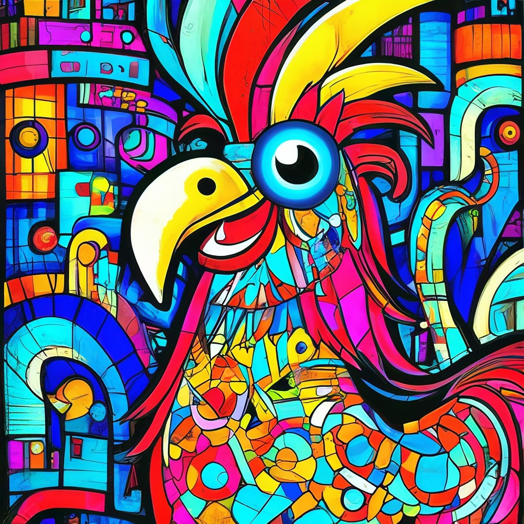 "The rooster is cheerful, funny, thin, shaggy in the style of Tim ...
