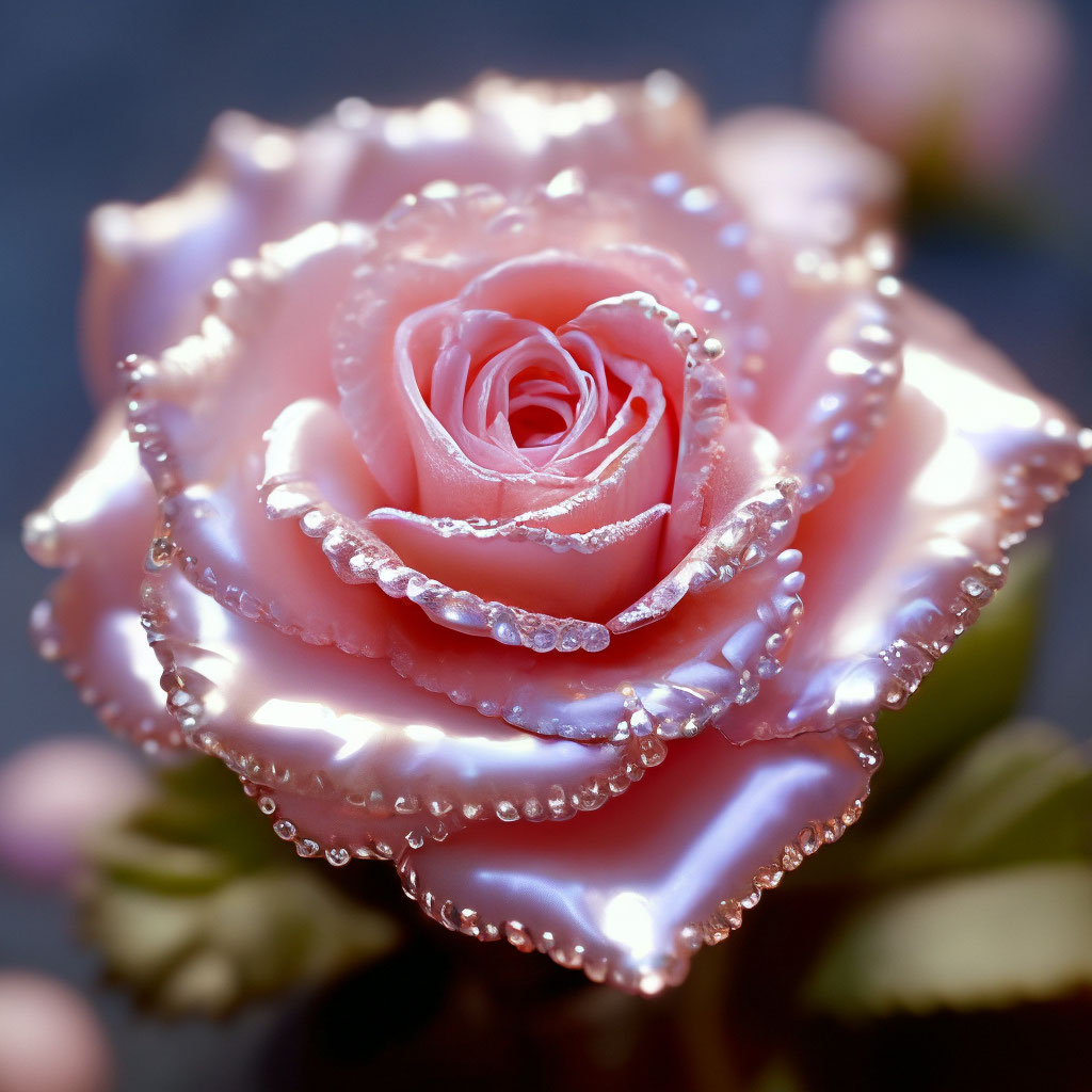 "A beautiful rose made of small, pink pearls, beautiful, gentle ...
