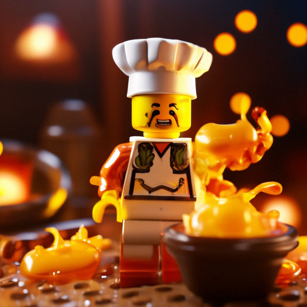 "The light-hearted cook Lego lego" — image created in Shedevrum