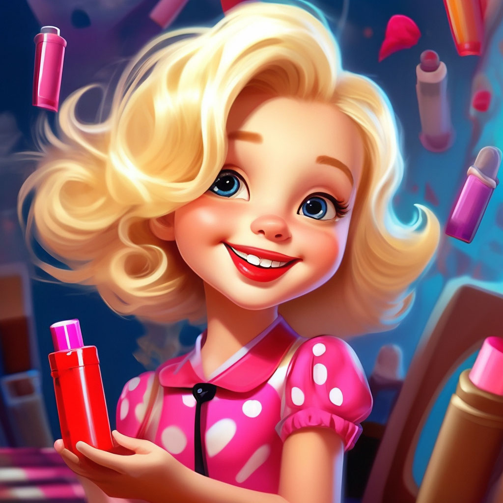 "Children's illustration, book illustration, I have lipstick! I'll make ...