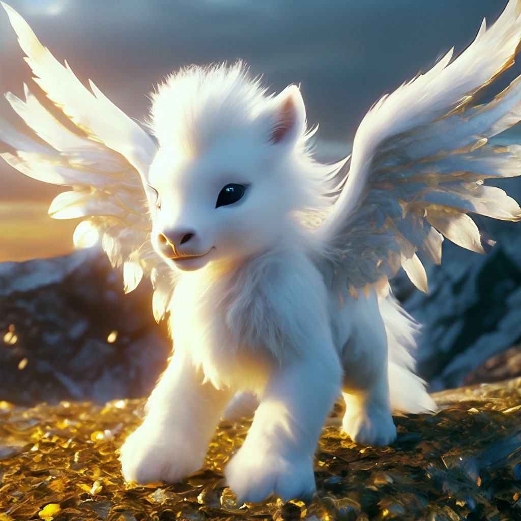 "Ontogenesis+symbiosis flying cute super fluffy chubby albino pony baby ...