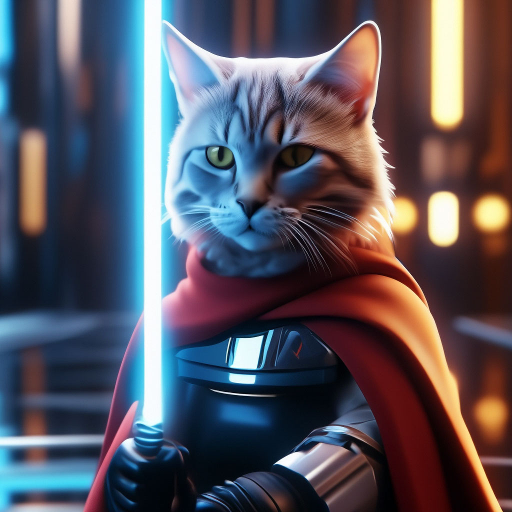 "The Jedi Cat" — image created in Shedevrum