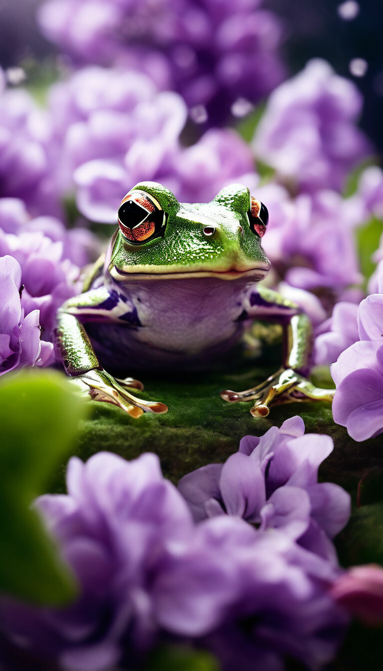 "Avon photo shoot. In the garden. Night a beautiful frog. in a ...