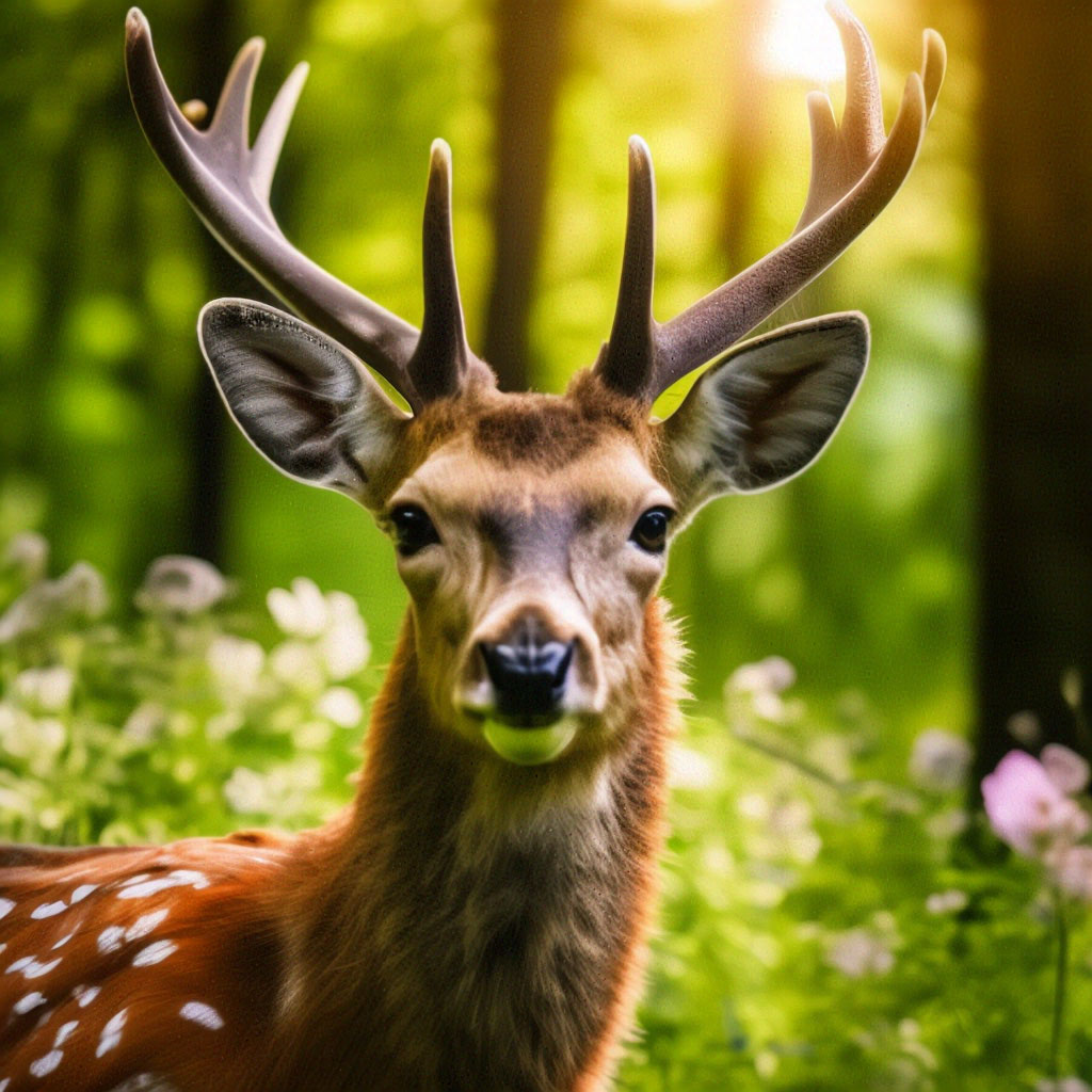 "Spring deer macro photography" — image created in Shedevrum