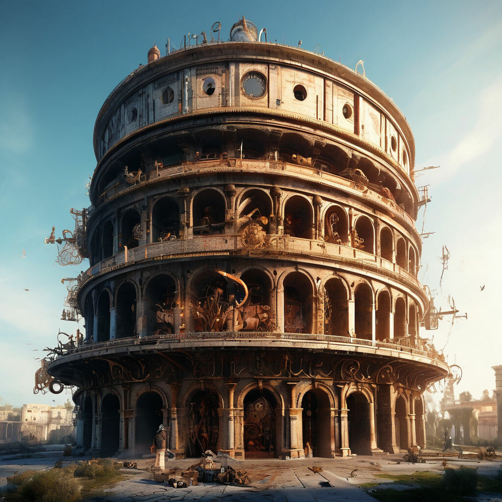 "Steampunk-style Colosseum" — image created in Shedevrum