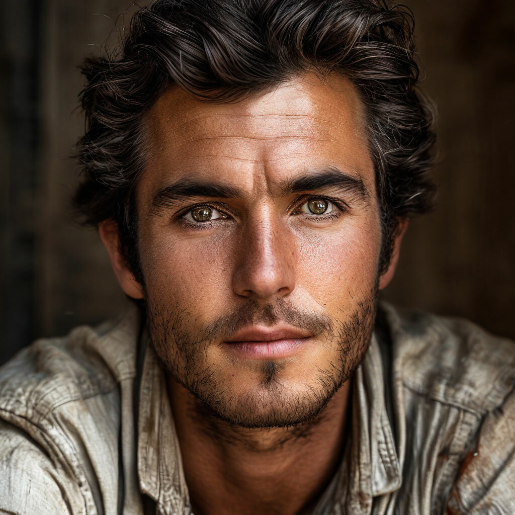 "Giulio Neri in his youth, absolute …" — image created in Shedevrum