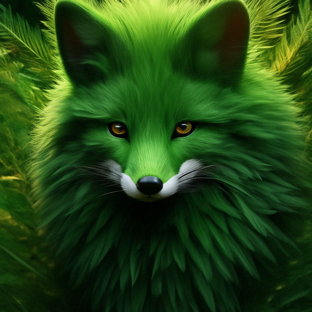 " Mandmistic green fantastic fox…" — image created in Shedevrum