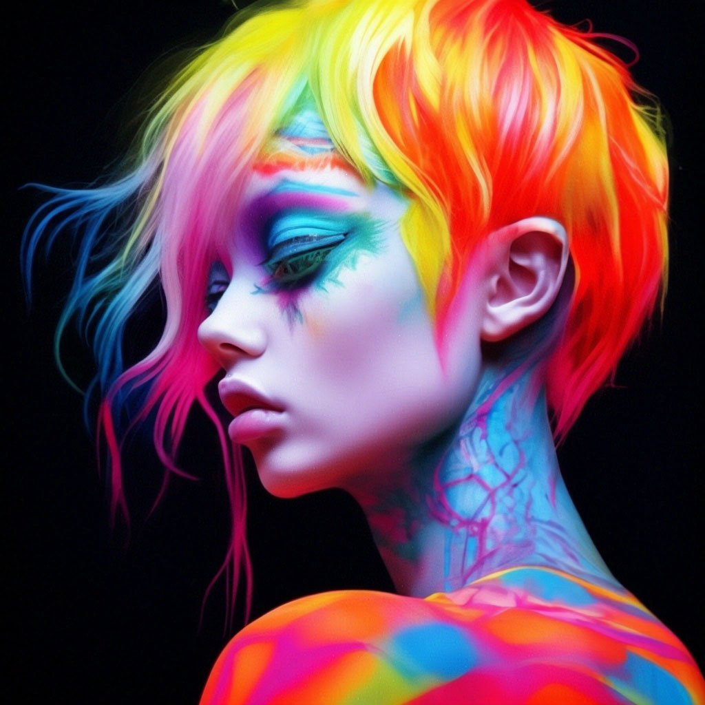 "Psychedelic Graphite is painted rainbow Drawing with petrolatum ...