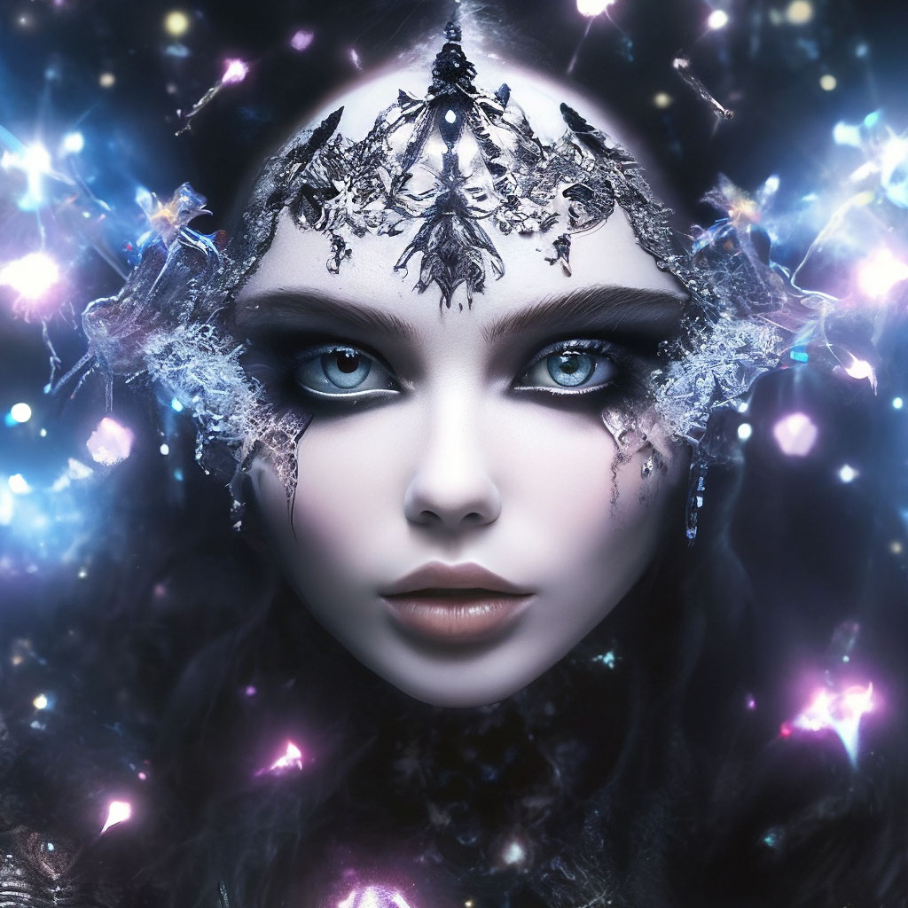 "Gorgeous fairy face gothic Glitter threads diamond galaxy cosmos ...