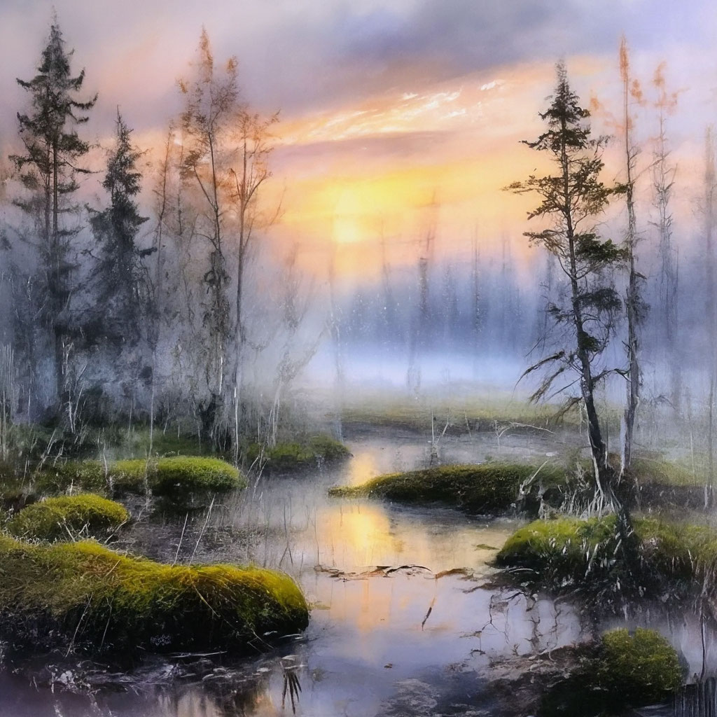Watercolor, fine black ink drawing, fabulously beautiful landscape ...