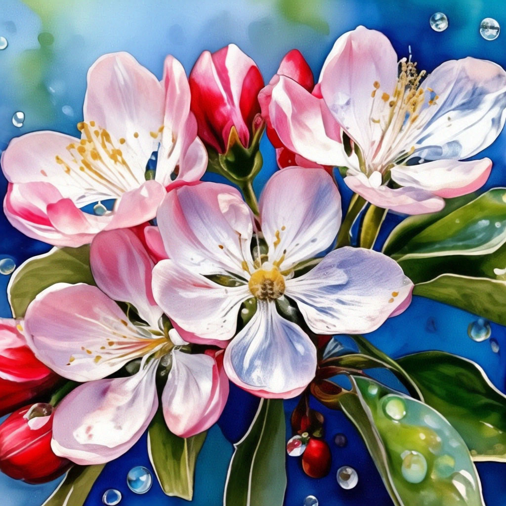 "🌷🌷🌷 royal botanical art, realism, 3D, glitter, pearl drops, vintage ...