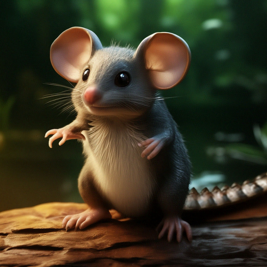 "Mouse + crocodile" — image created in Shedevrum
