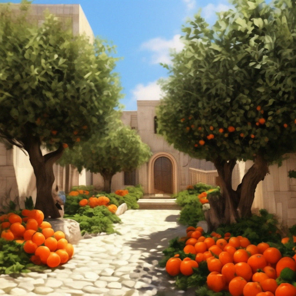 "The ancient city. Olive trees, tangerines, oranges. Realistic" — image ...
