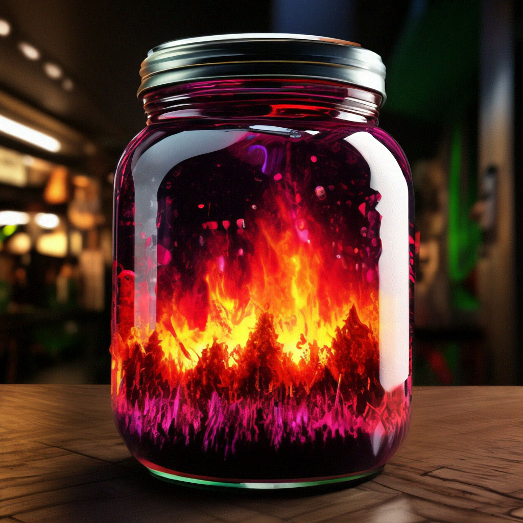 "Jam from everything in the world in a huge jar" — image created in ...