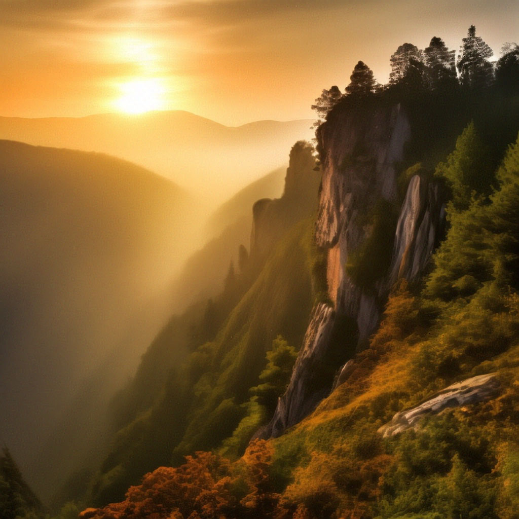 professional photo HDR summer, haze, morning, mountain cliff" — image ...