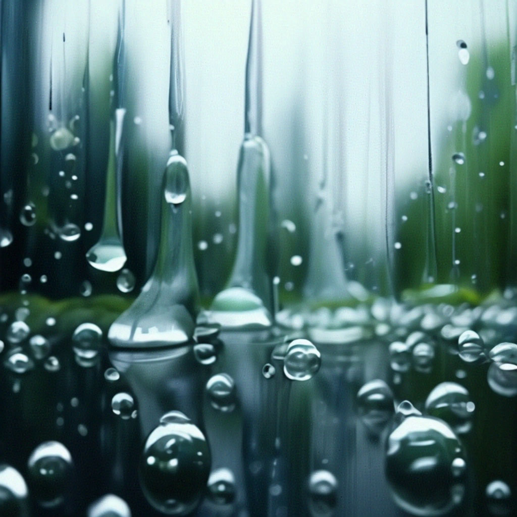 "Rain balls, very large raindrops" — image created in Shedevrum