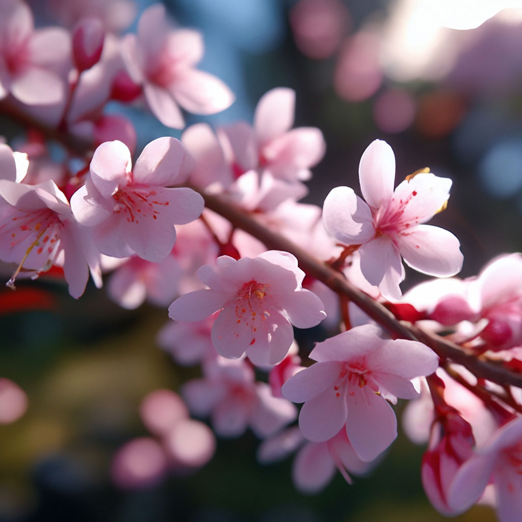 "Sakura branch, macro photography, f2.8, ISO100, ultrarealism, 8k, many ...