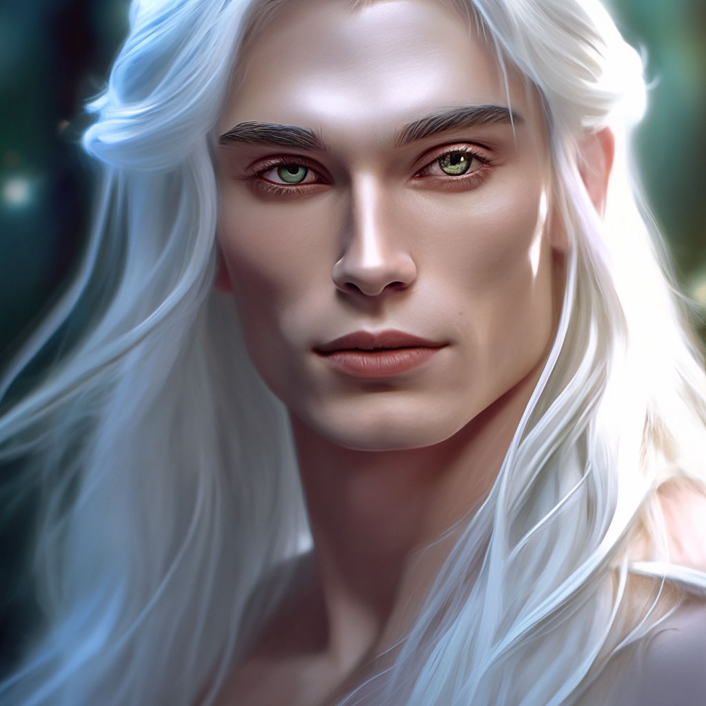 "🪄 🌟 mystical vector graphics, light elf, man, dream,delicate facial ...
