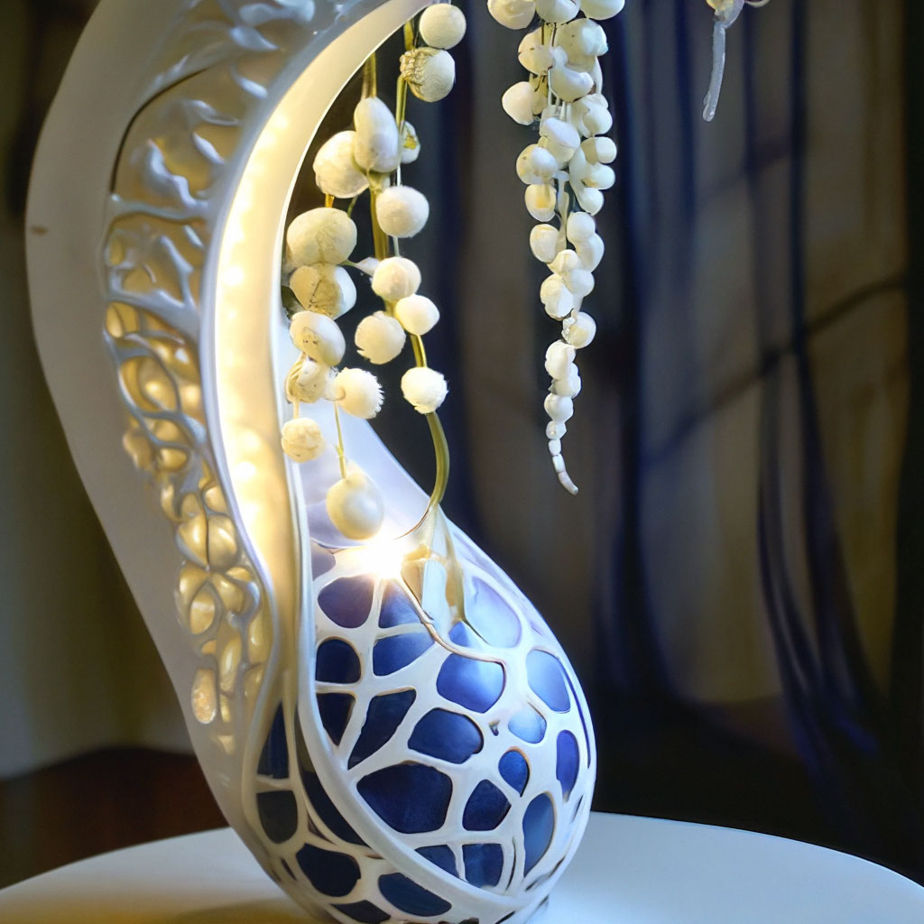 "Sculpture, old linen and pale indigo,and white with light, Art Nouveau ...