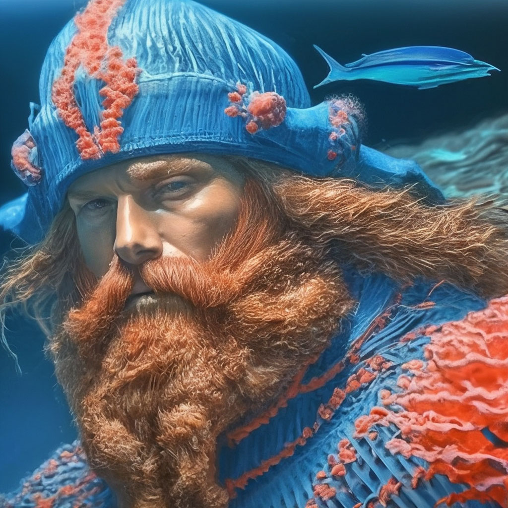 "Glamorous "Bluebeard" in the image of a diver, in a diving suit ...