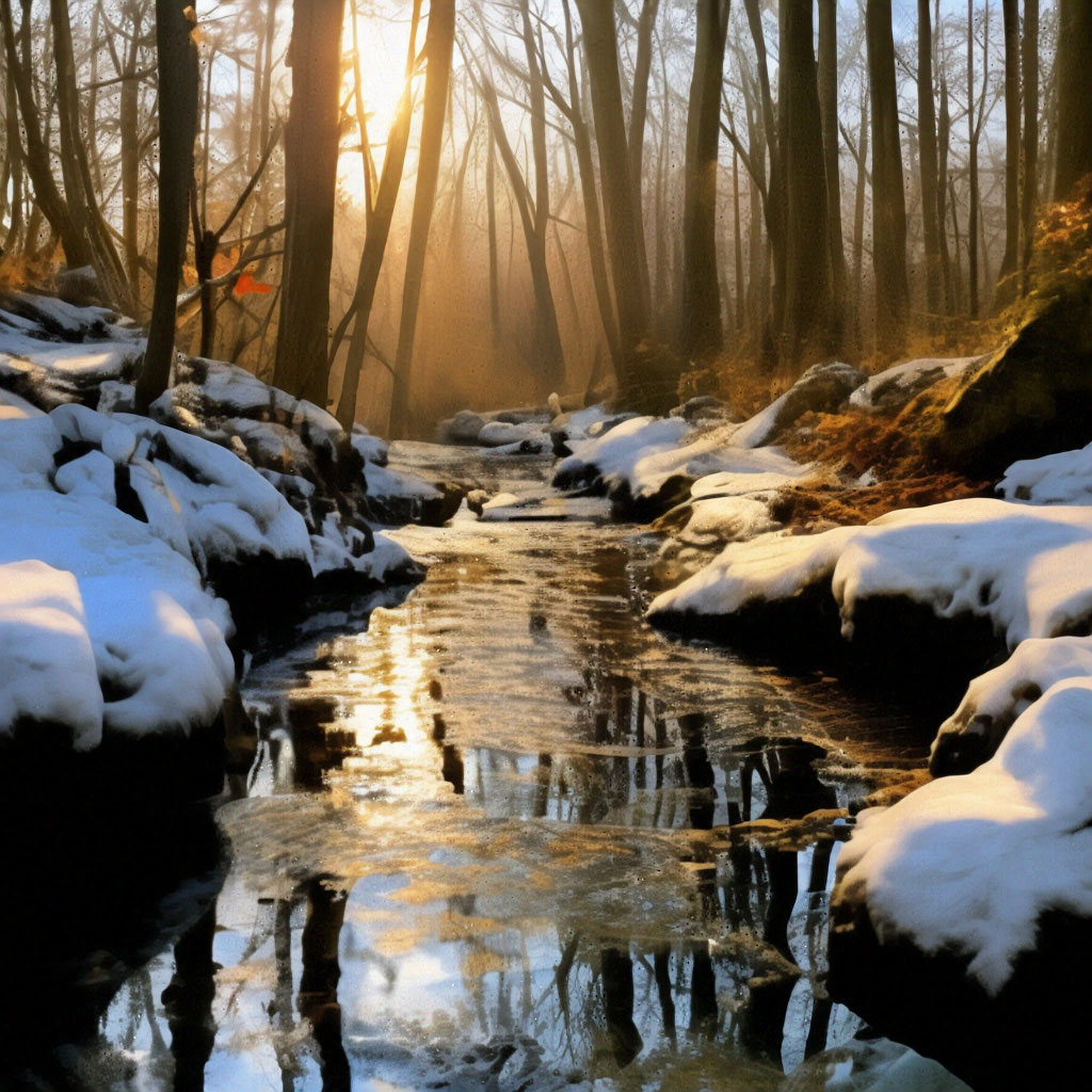 "What else do we associate spring with? Of course, with streams. Gaily ...