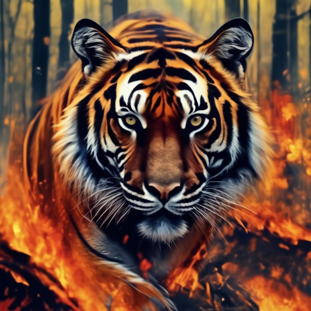 "Tiger, tiger, burning fear, You're burning in the night forests. Whose ...