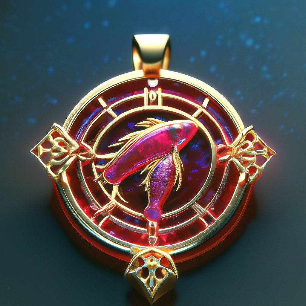 "PISCES jewelry pendant as ruby zodiac sign PISCES the zodiac. drawing ...