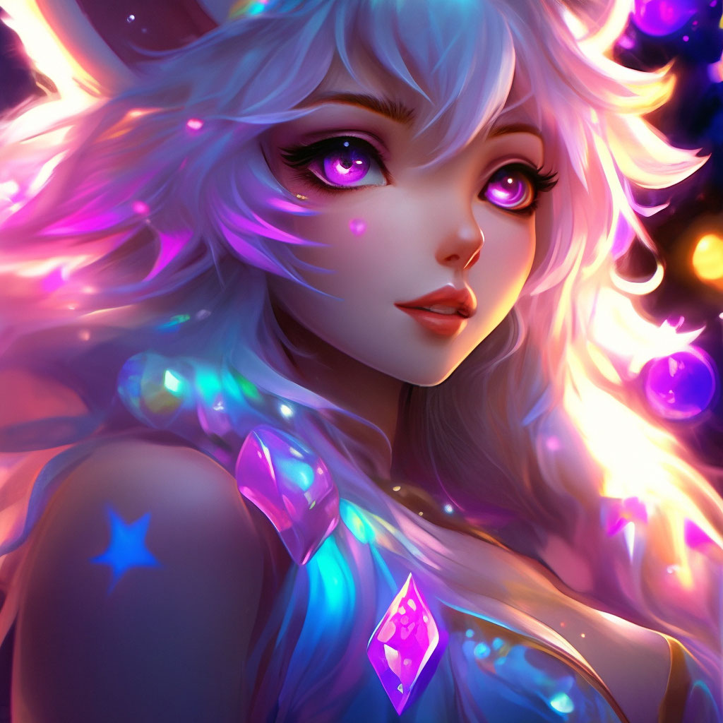 "A very beautiful kitsune fox girl, anthropomorphic, shaggy ears ...