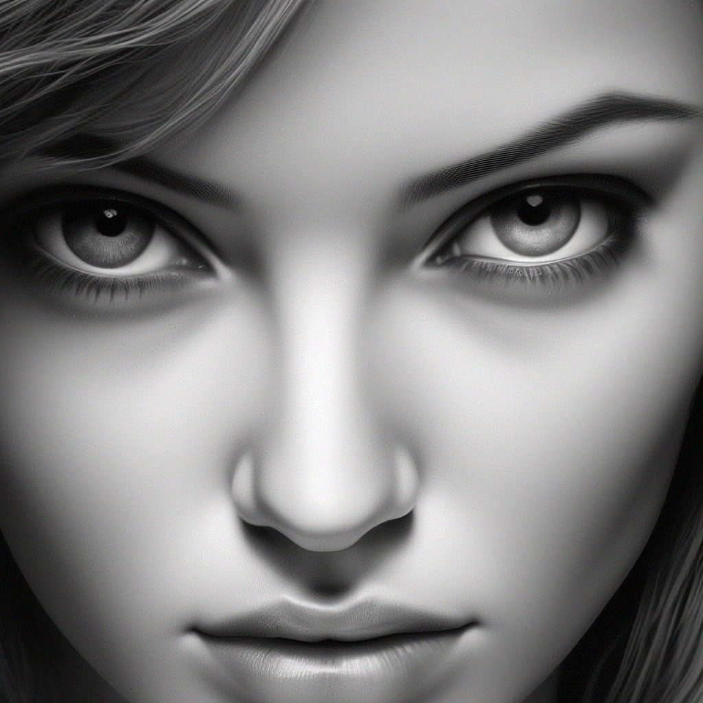 "Luxury lowered eyes languid gaze" — image created in Shedevrum