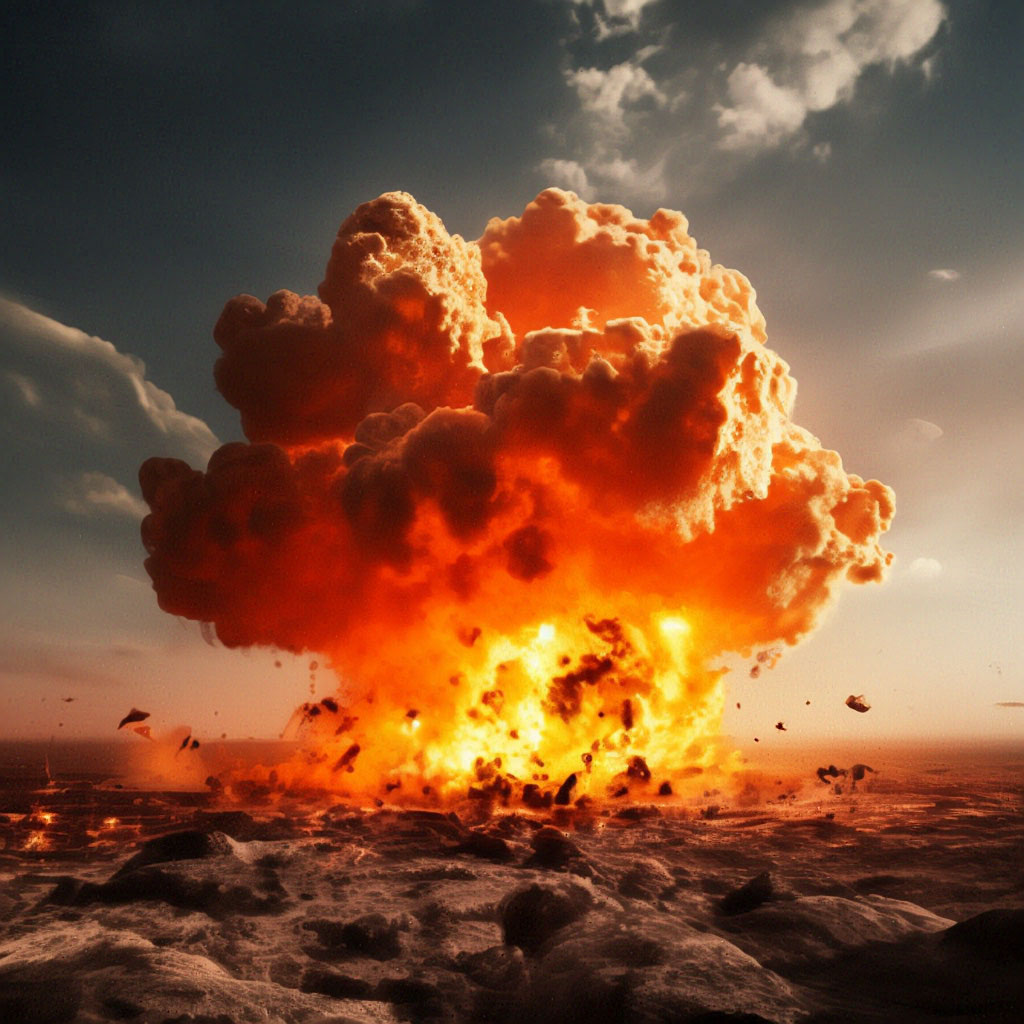 "Explosion" — image created in Shedevrum