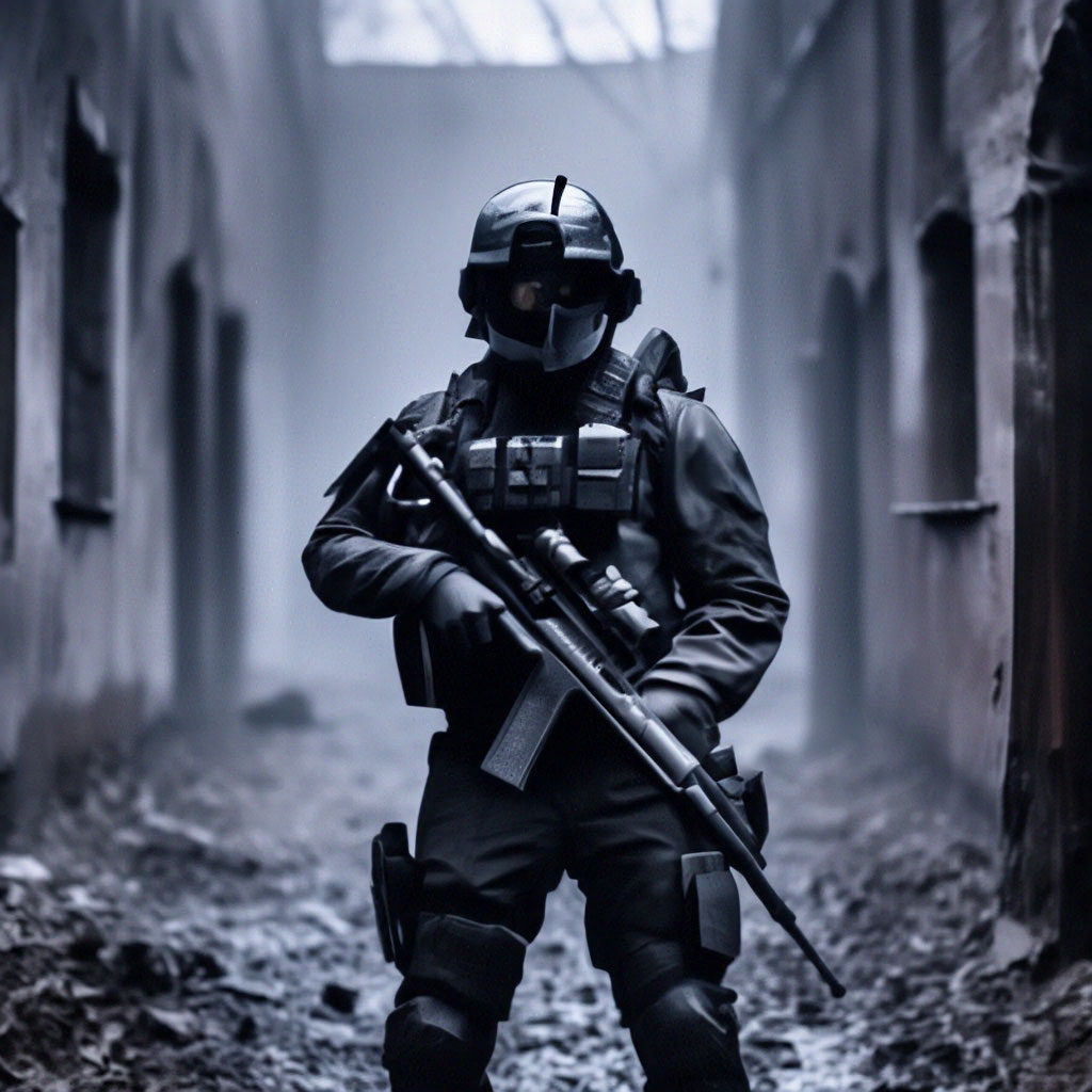"Russian special forces in the building" — image created in Shedevrum