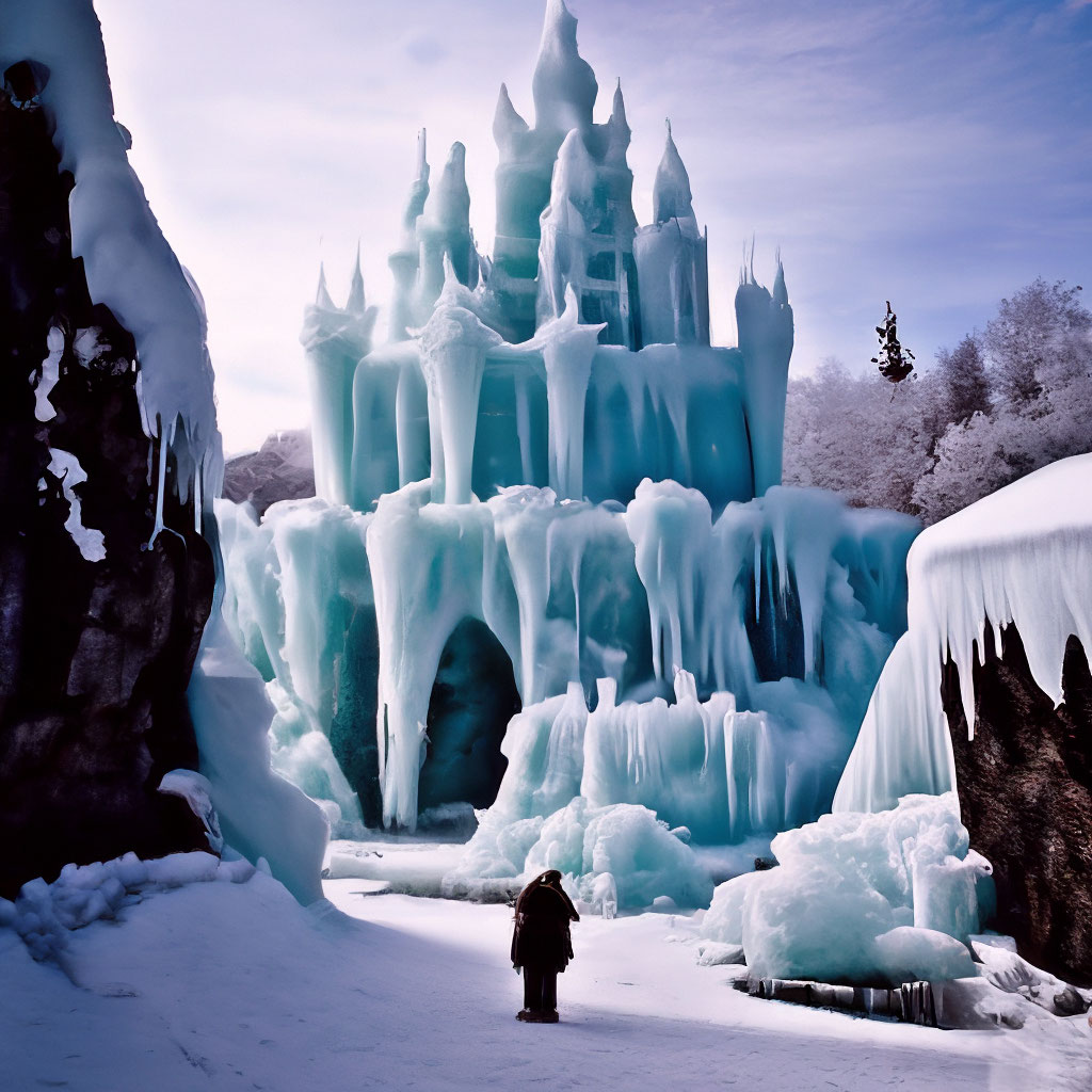 "Collapsing ice castle, michael malm style" — image created in Shedevrum