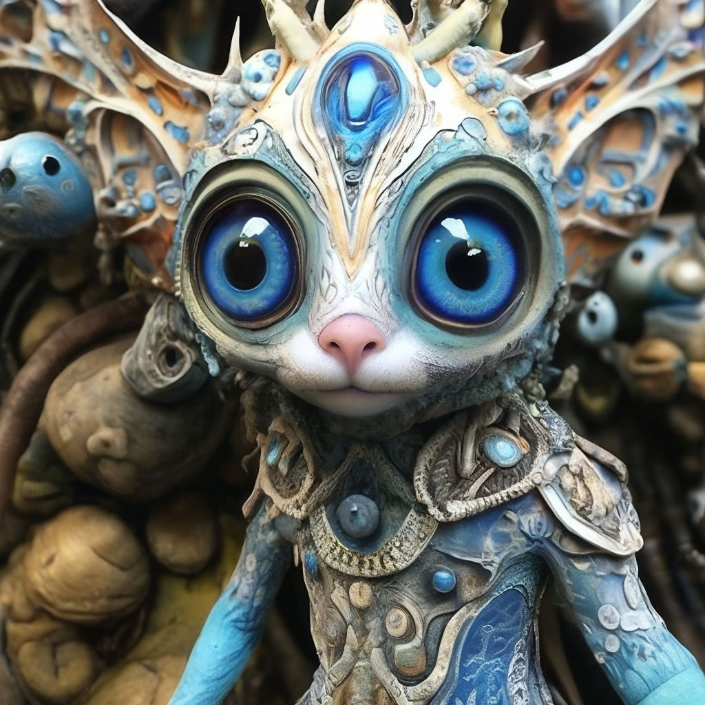 "Anthropomorphic with eyes all over the body magical realism high ...