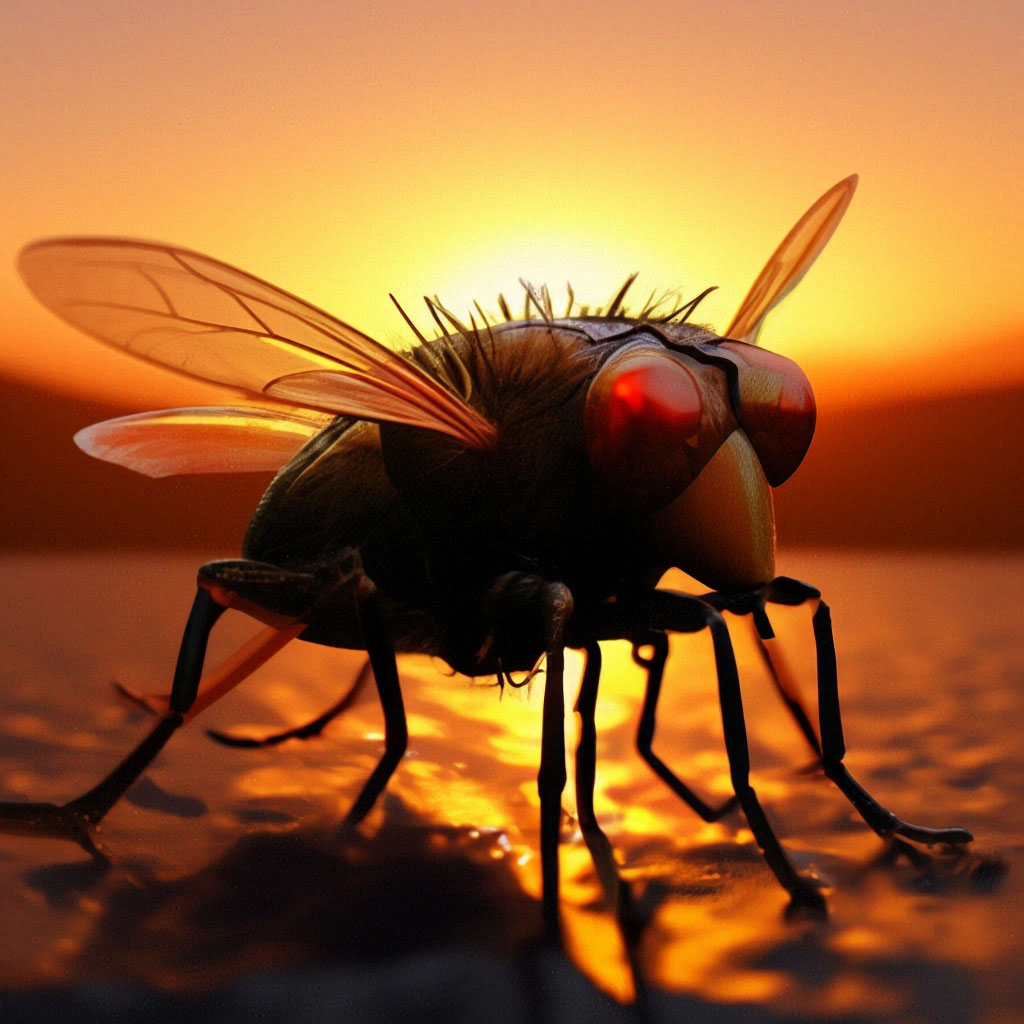 "Anthropomorphic creep annoying fly horror funny" — image created in ...