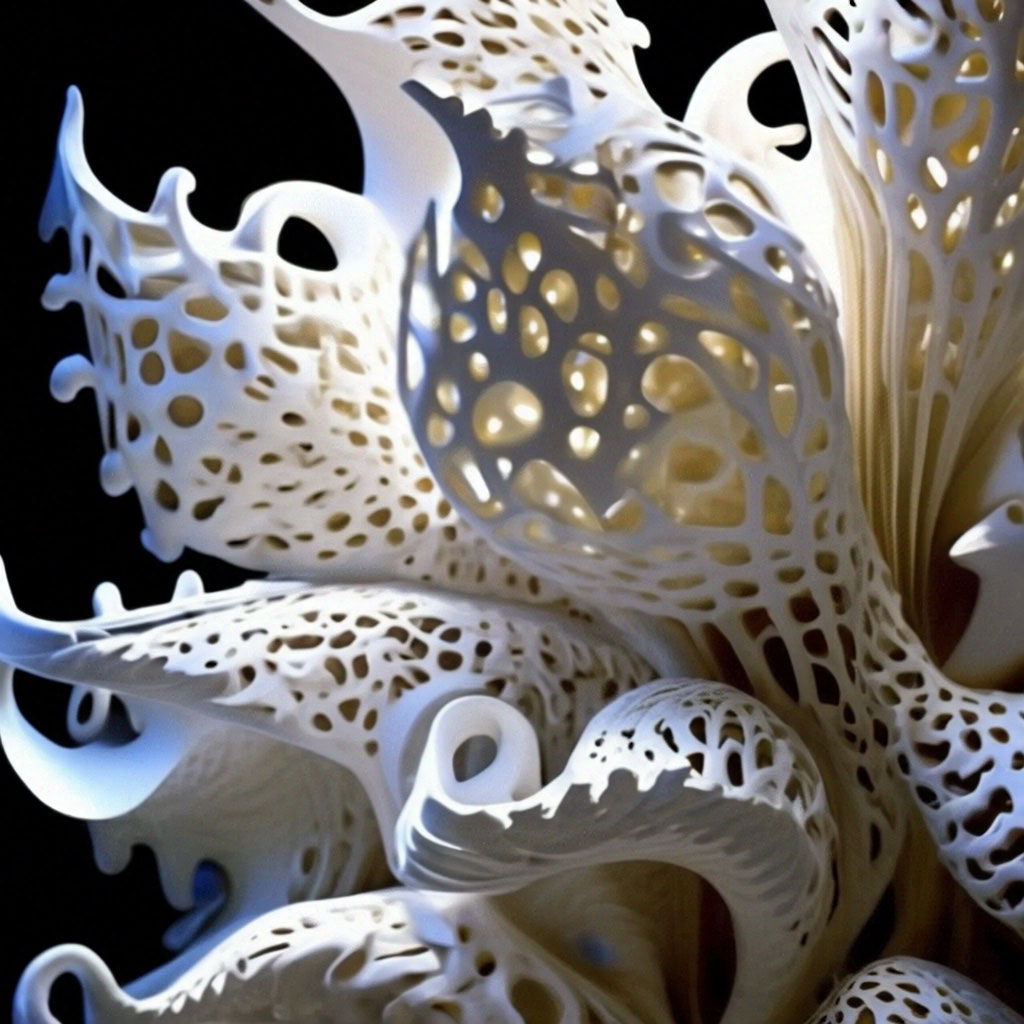 "Sculpture in the style of Gaudi and Burton, epic, fantastic fractal ...