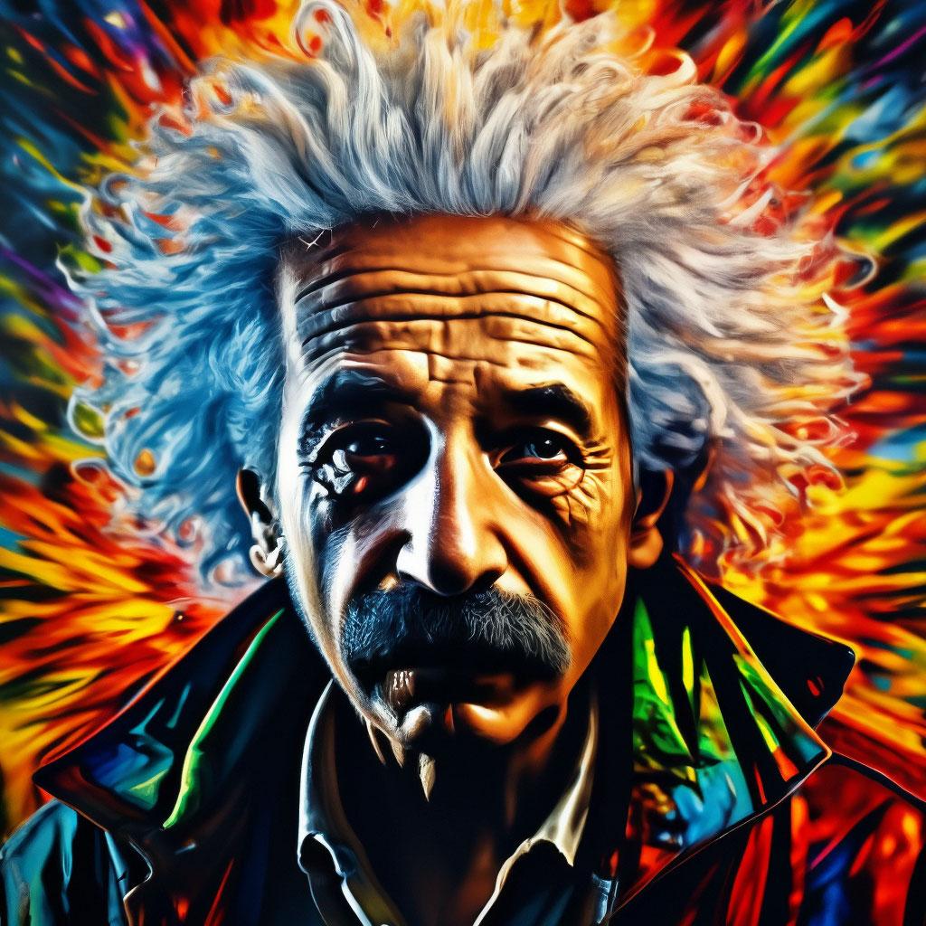 "DMT Bright juicy epic Reggae graffiti Einstein science in ...