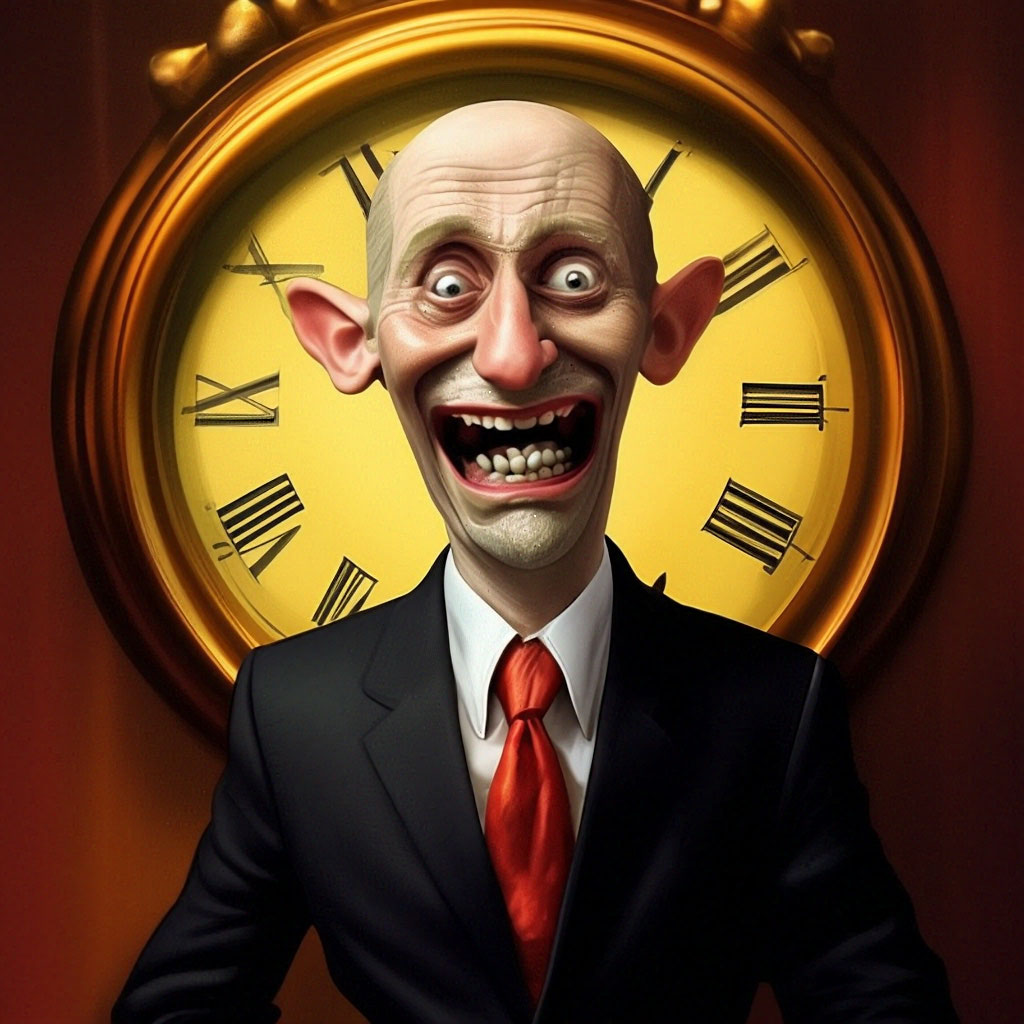 "Business is time, fun is two minutes Grotesque, humor, caricature ...