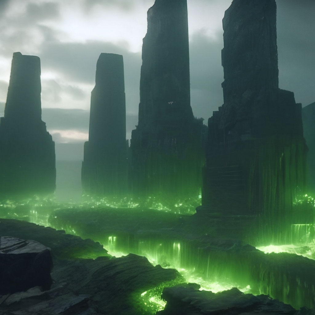 "🌁 Cyclopean city,made of titanic stone blocks, monoliths rising to the ...