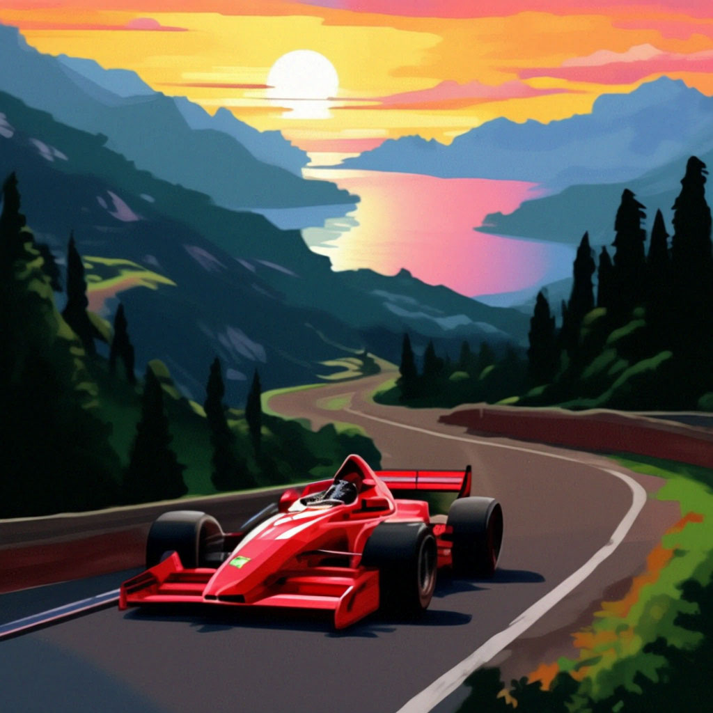 "An f1-type race, on a mountain serpentine, through the mountains you ...