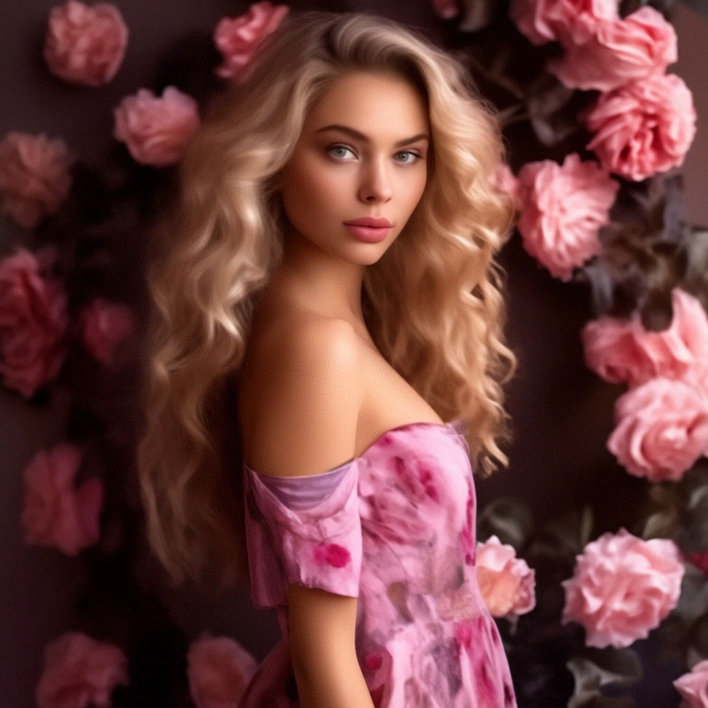 "A gorgeous petite fragile blonde with…" — image created in Shedevrum