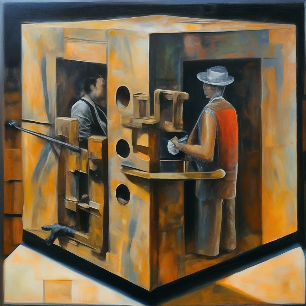 "A turner in a rustic cube not linear, philosophy, grotesque.3d ...