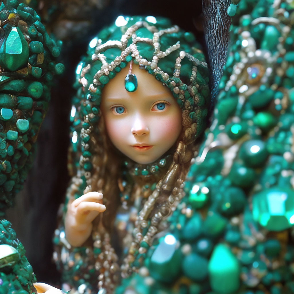 "💖delicate rhinestone-embroidered twisted malachite shaggy Masha in the ...