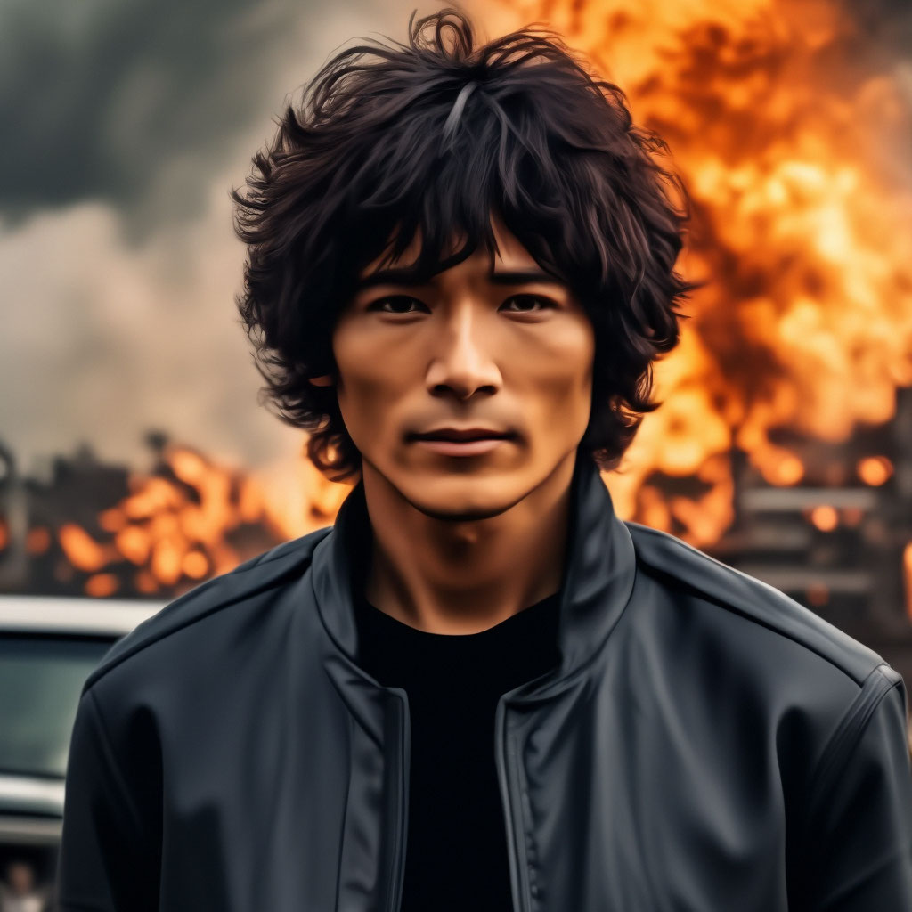 "Viktor Tsoi against the background of the explosion at the Ikarus ...