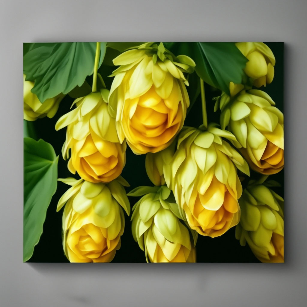 "Yellow hops close-up is colorful and realistic" — image created in ...