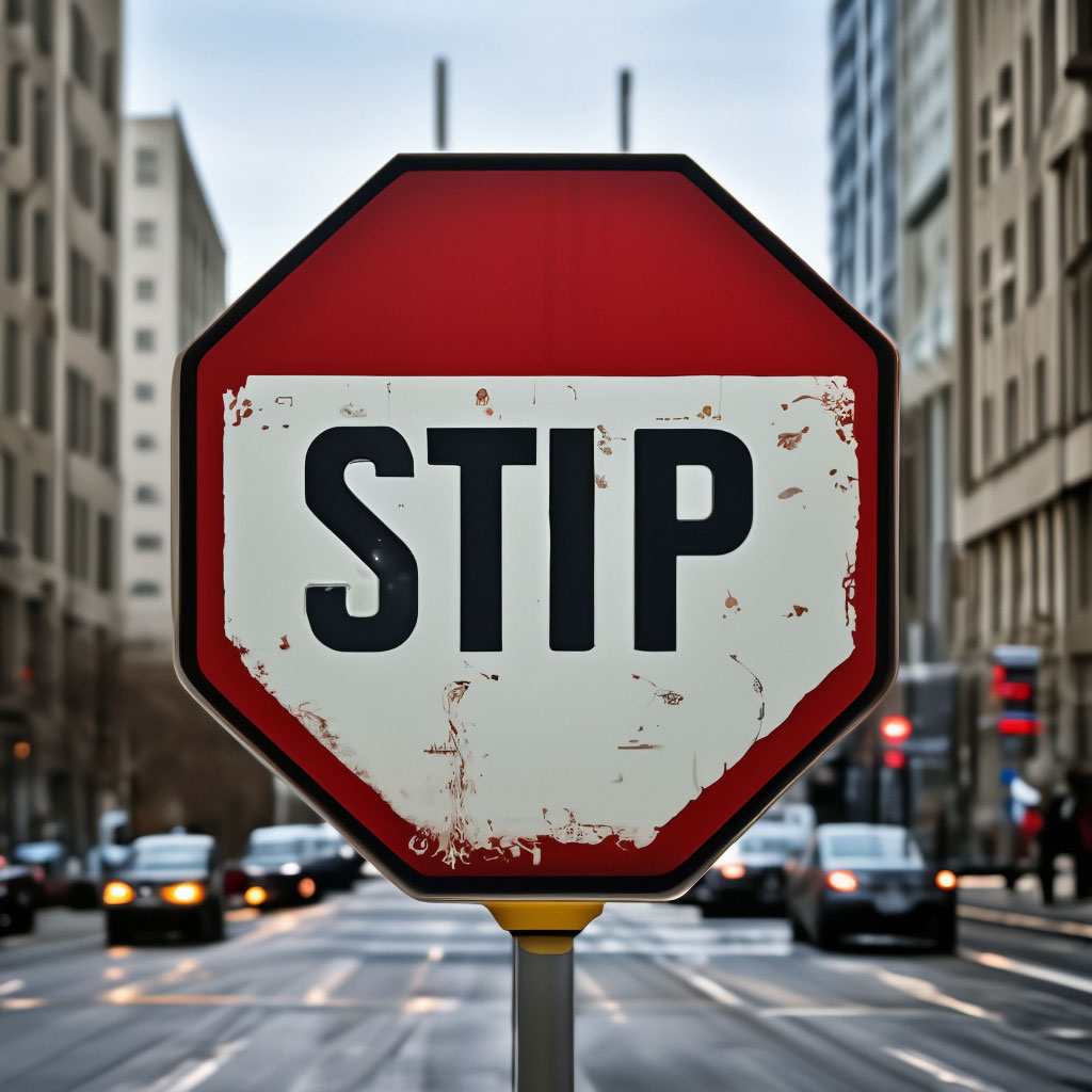 "Big STOP sign" — image created in Shedevrum