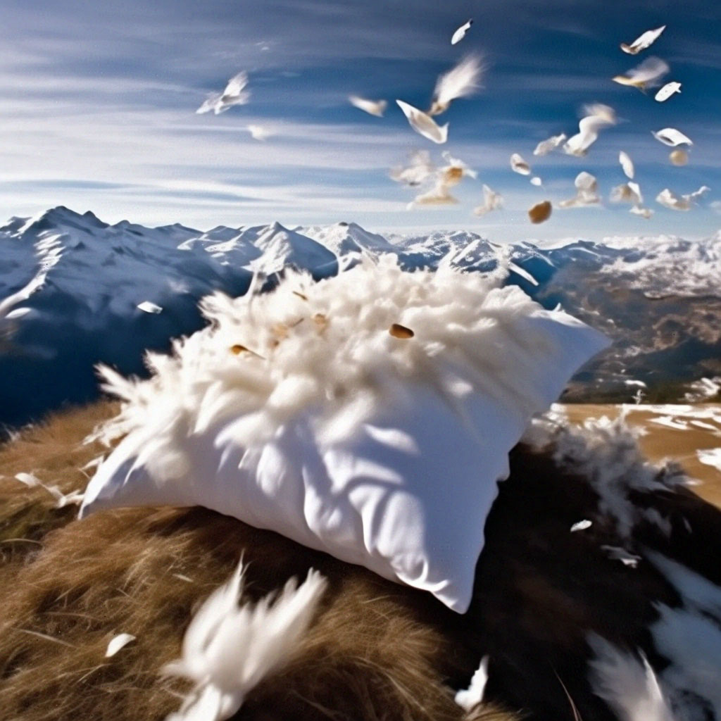 "How to tear a pillow with feathers from a high mountain and scatter ...